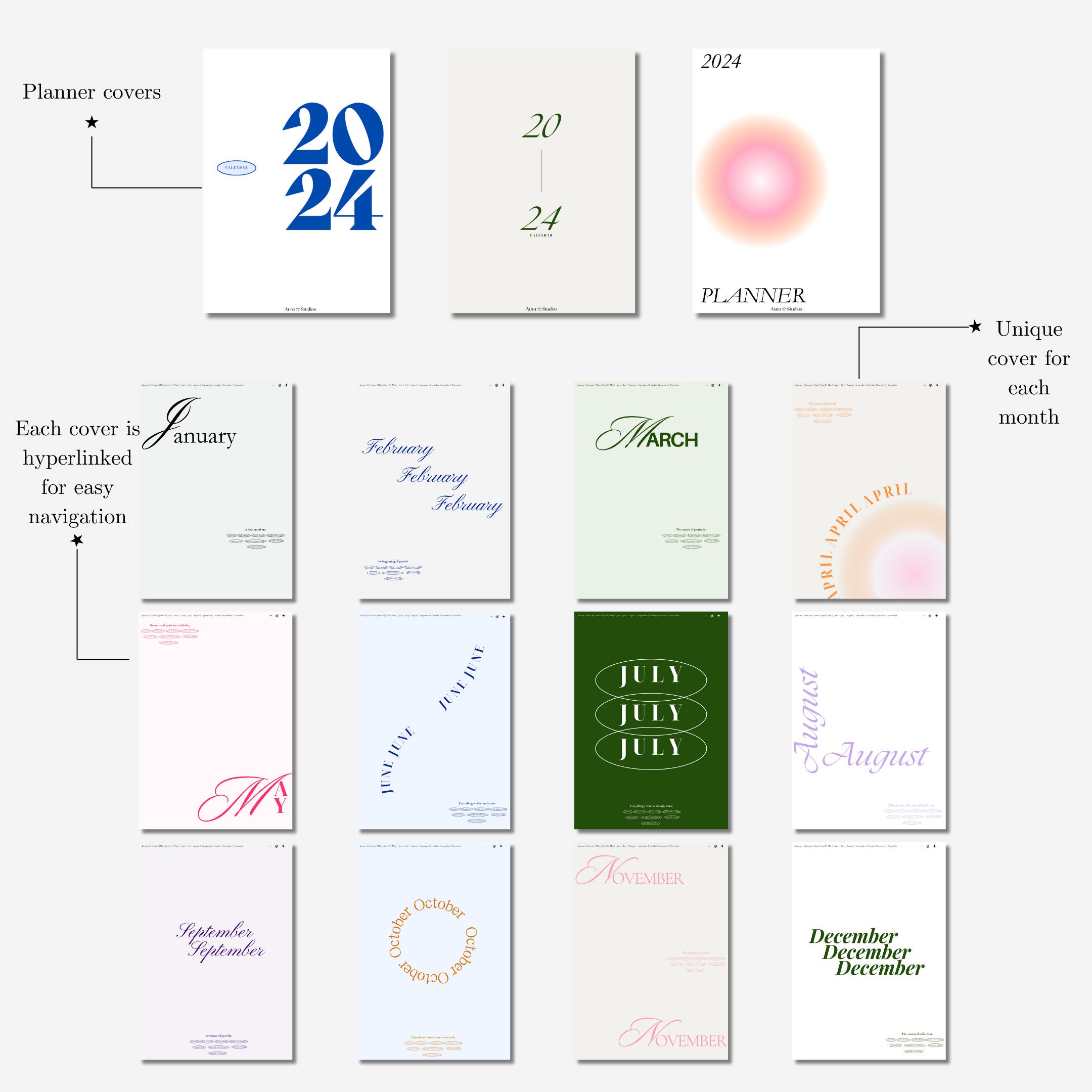 2024 Planner by Aura Studios | 2024 Digital Planner, 2024 Planner ...