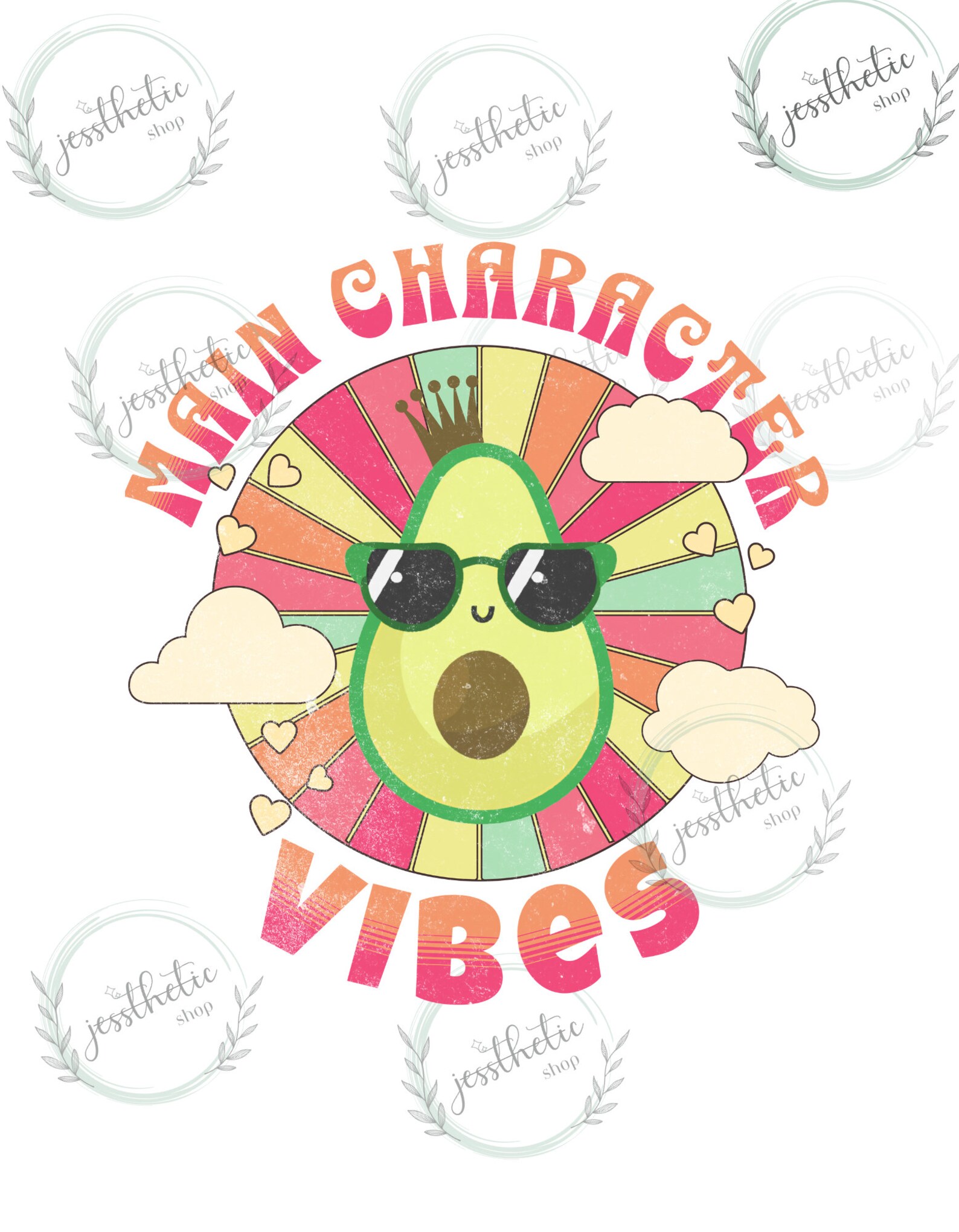 Self Love PNG, Main Character Vibes PNG, Avocado PNG, Self Love Digital ...