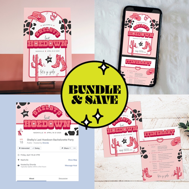 Last Hoedown/last Rodeo Bachelorette Party Welcome Sign, Personalized ...