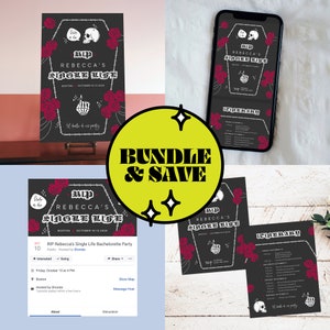 RIP Single Life Bachelorette Party Invitation Itinerary Bride or Die ...