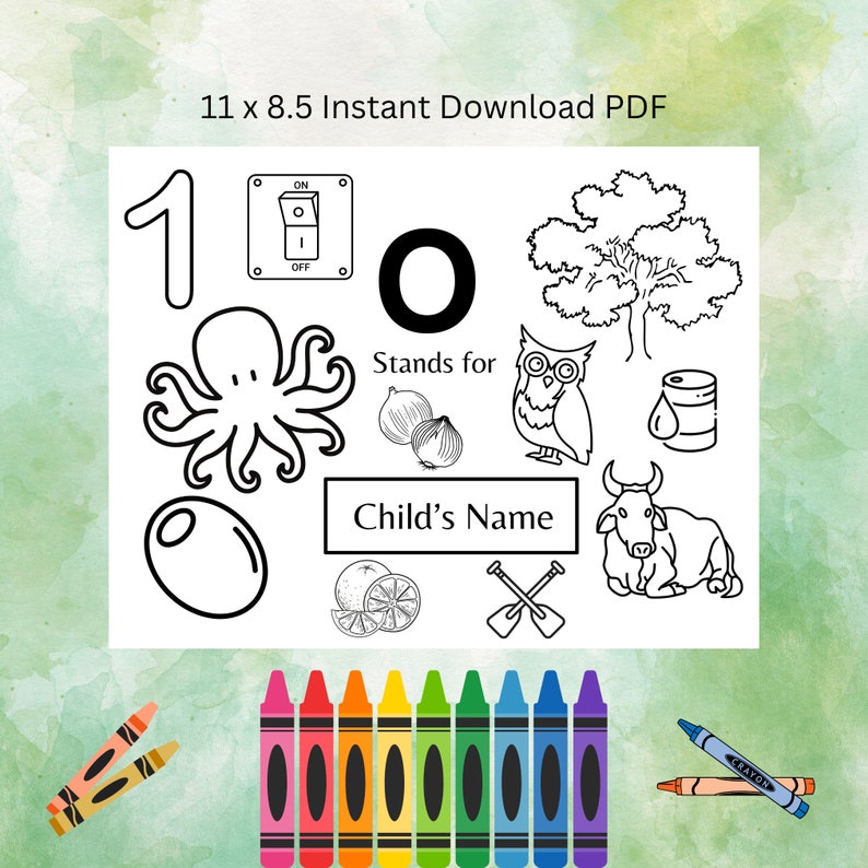 Editable Name Coloring Page, O Stands For, Personalized Coloring Place ...