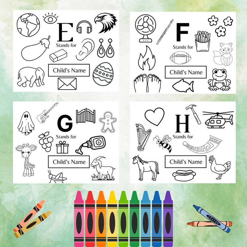 Editable Name Coloring Pages, Personalized Coloring Place Mat Sheet ...