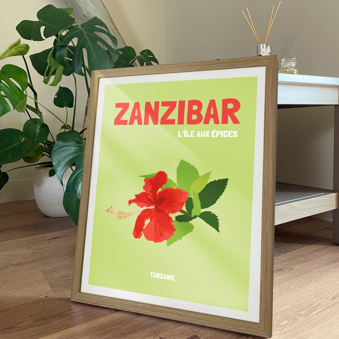 Colorful Zanzibar Poster and Island Emblem - Etsy