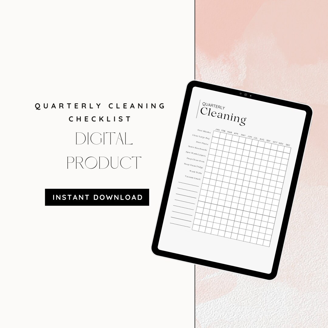 Editable Quarterly Cleaning Checklist, Adhd Cleaning Checklist ...