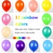 120 Balloons Assorted Color 12 Inches Rainbow Latex Balloons, 12 Bright ...
