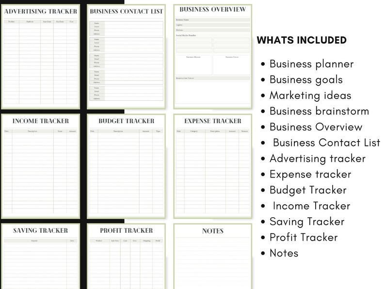 Minimalist Business Planner | Printable Business Planner Bundle ...