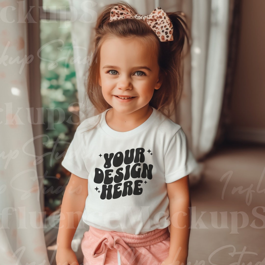 Bella Canvas 3001T White, Kids Bella Mockup T-shirt, Toddler Girl ...