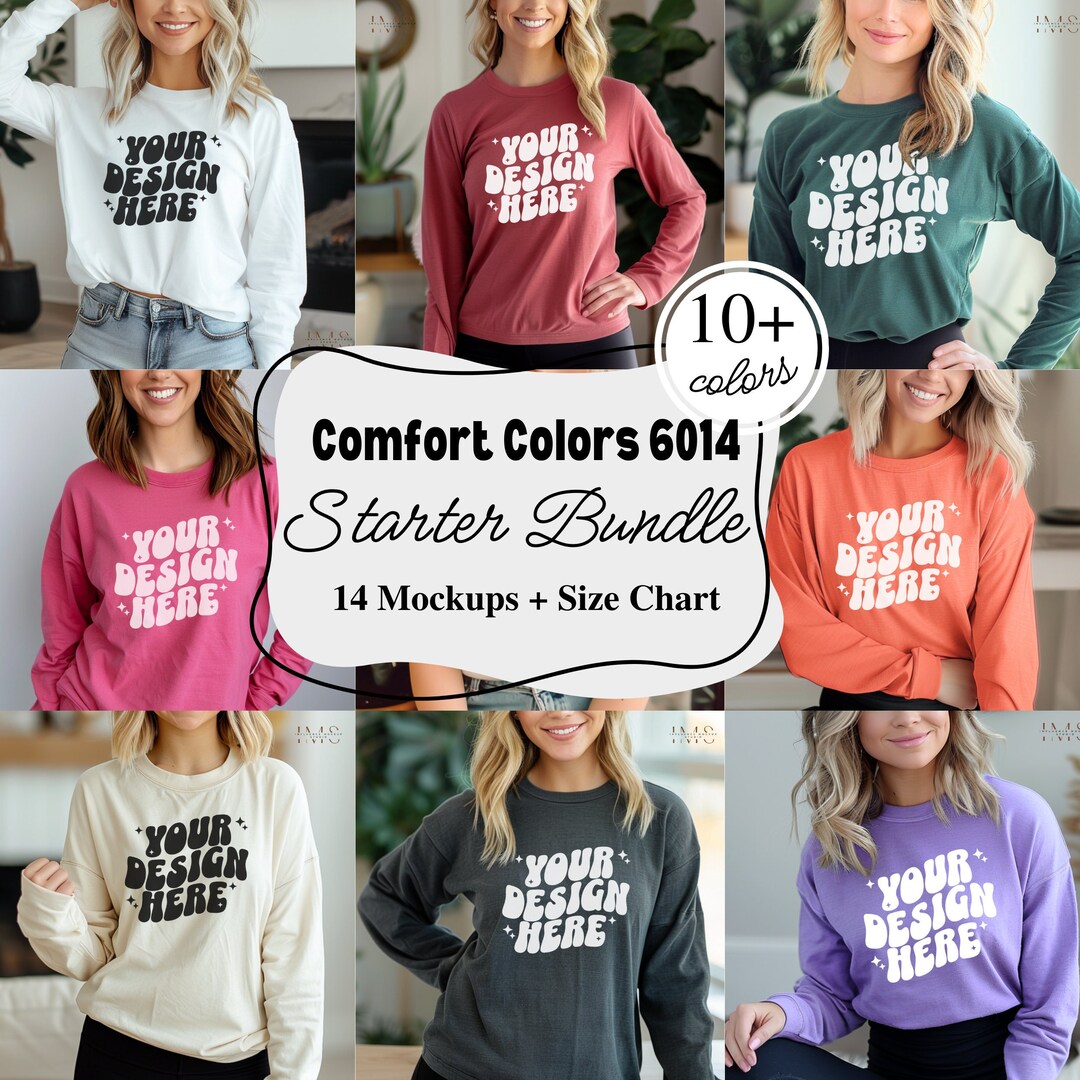 Comfort Colors 6014 Mockup Bundle, Comfort Colors 6014 Mockup, 6014 ...