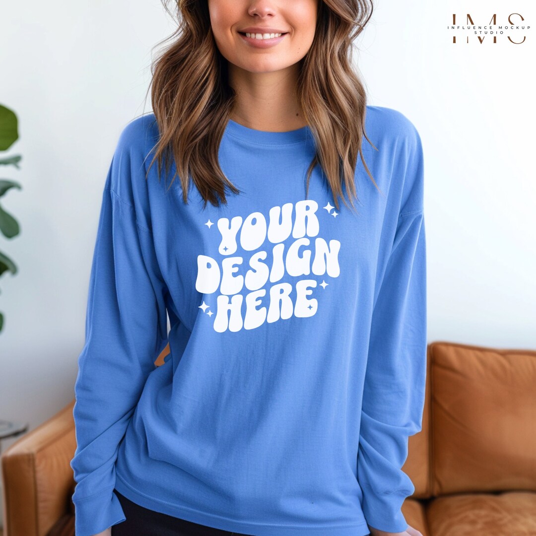 Comfort Colors 6014 Flo Blue, Comfort Colors 6014 Mockup, 6014 Comfort ...