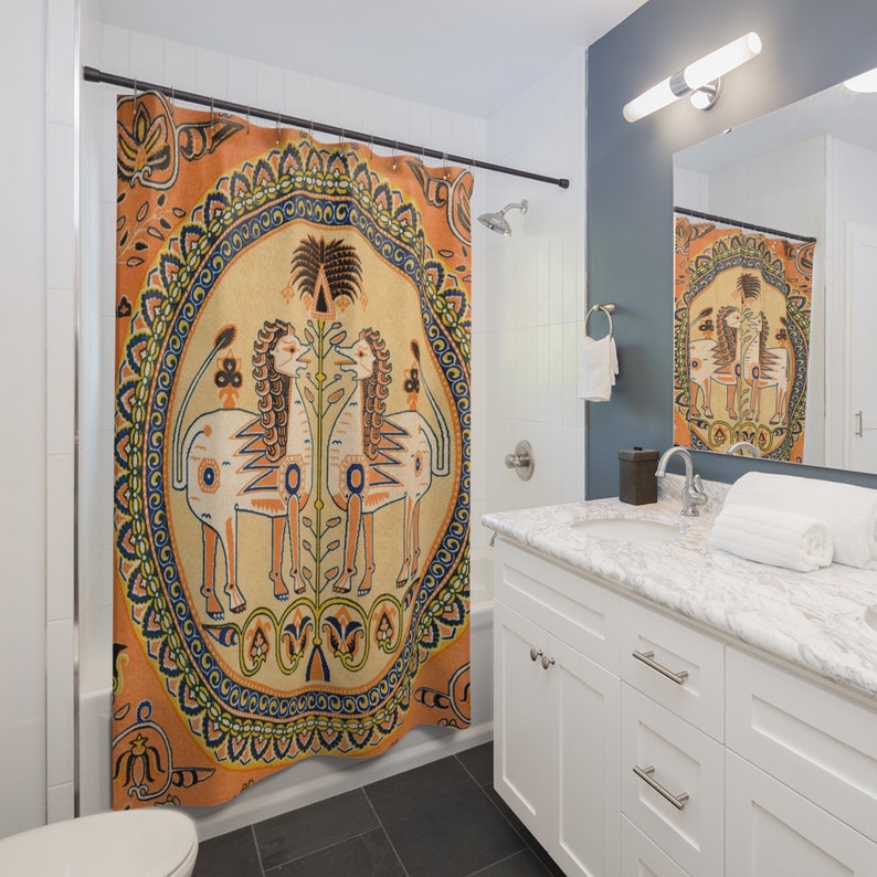Vintage Arabesque Decoration Shower Curtain 1885, Unique Design ...