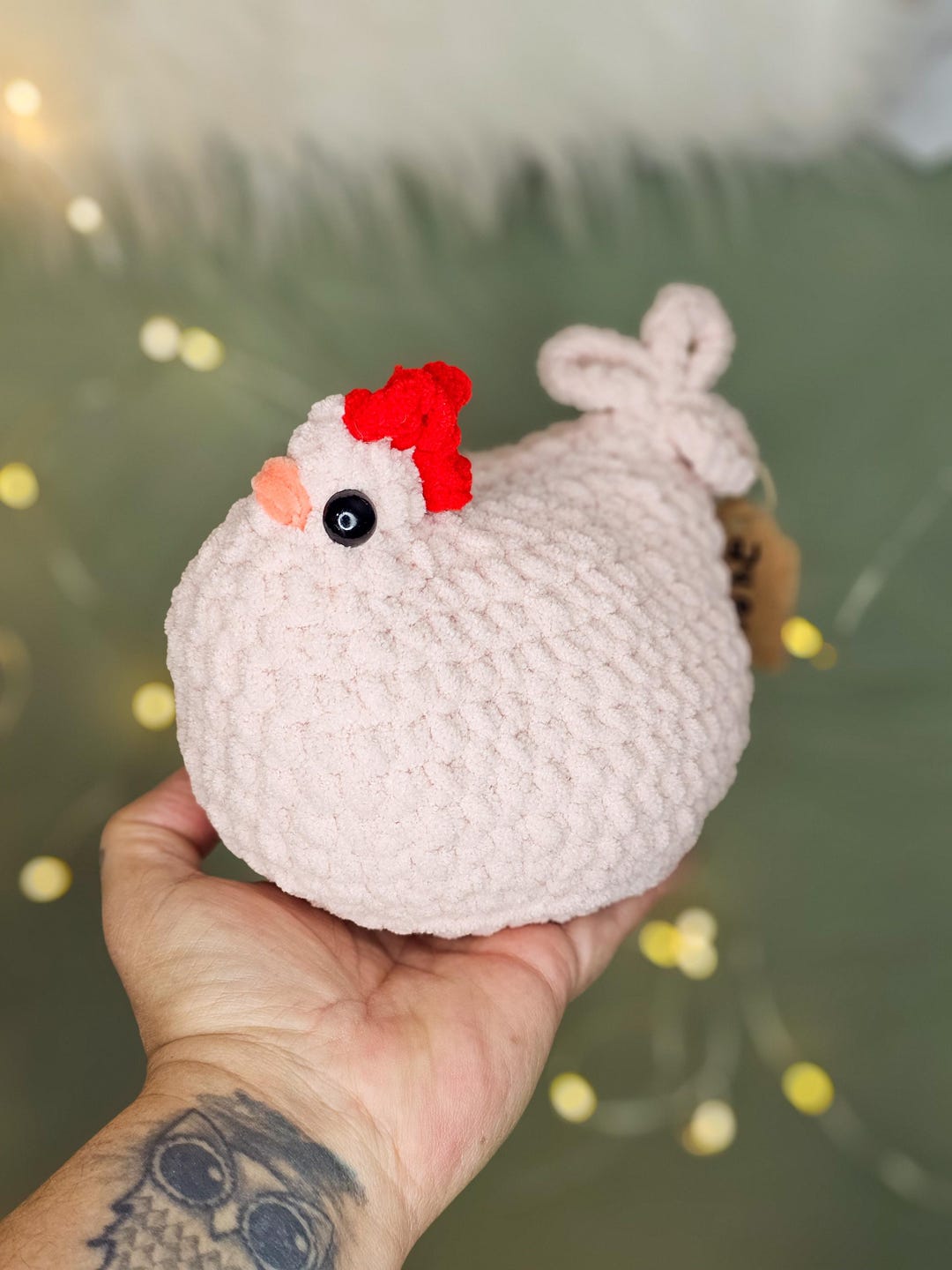 Pink Amigurumi Mabel Chicken Plushie, Crochet Chicken, Farm Animal ...