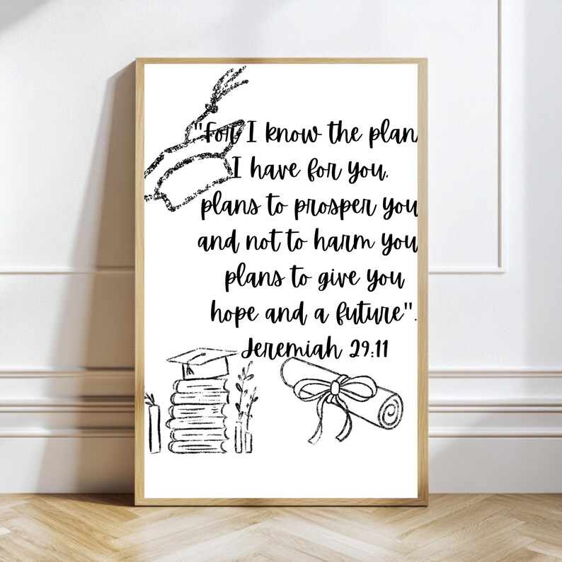 Graduation Bible Verse Graduation Party Sign Graduation Decorations ...