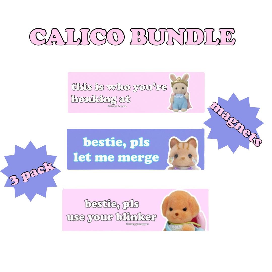 Calico Critters Car Magnet Bundle Car Accessories Cute Car Sticker ...