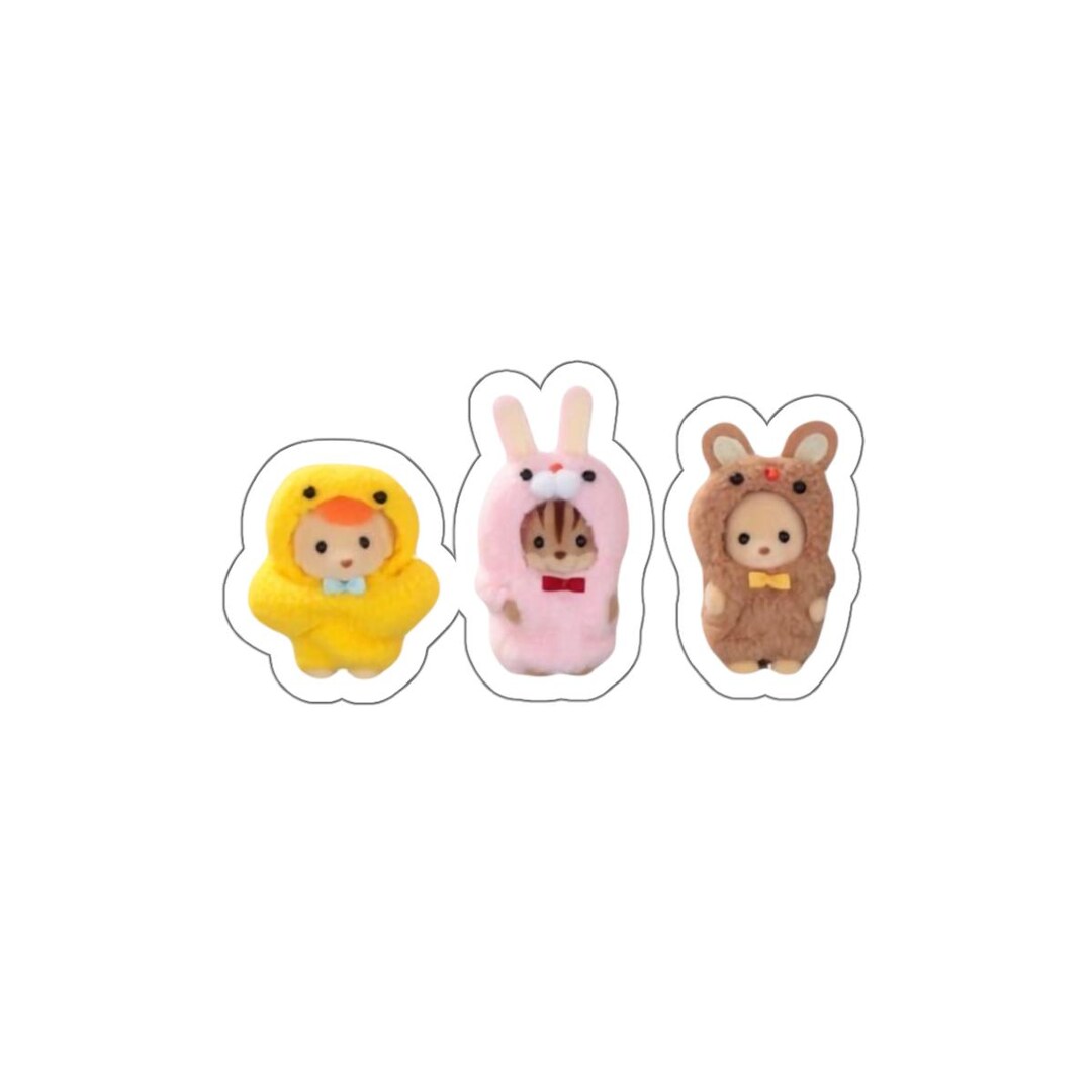 Calico Critters Stickers Sylvanian Family Calico Stickers Vinyl Water ...