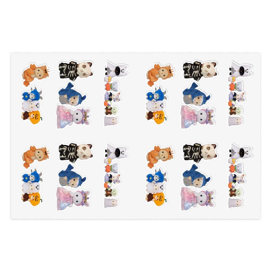 Scrapbook Stickers Sheet Calico Critter Stickers Sheet Cute Sticker ...