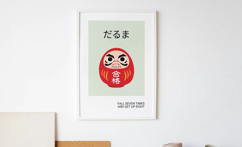 Printable Japan Wall Art, Kawaii,daruma Doll, Minimalist Digital Print ...