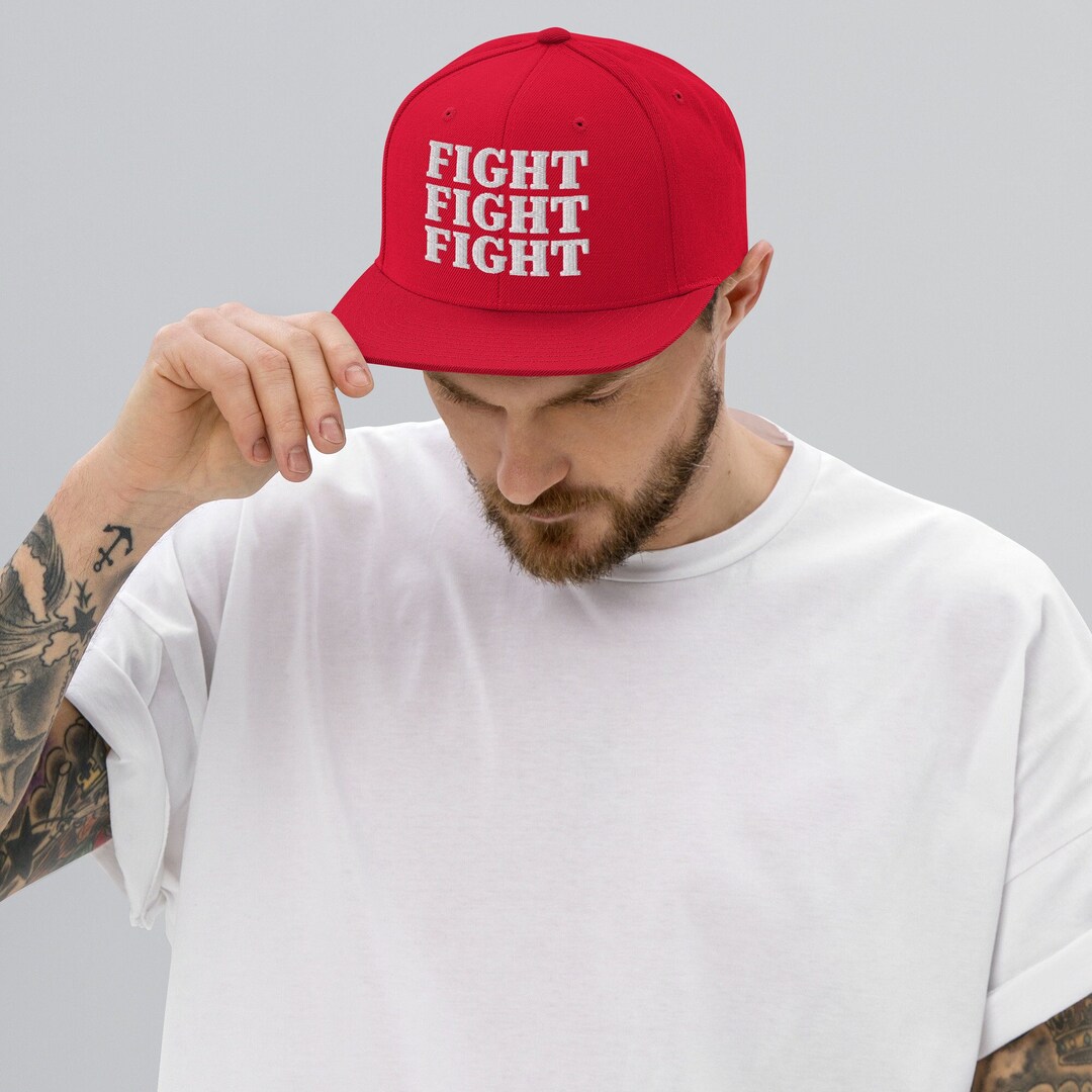Embroidered Red Donald Trump Fight Snapback Hat for MAGA Enthusiasts - Etsy