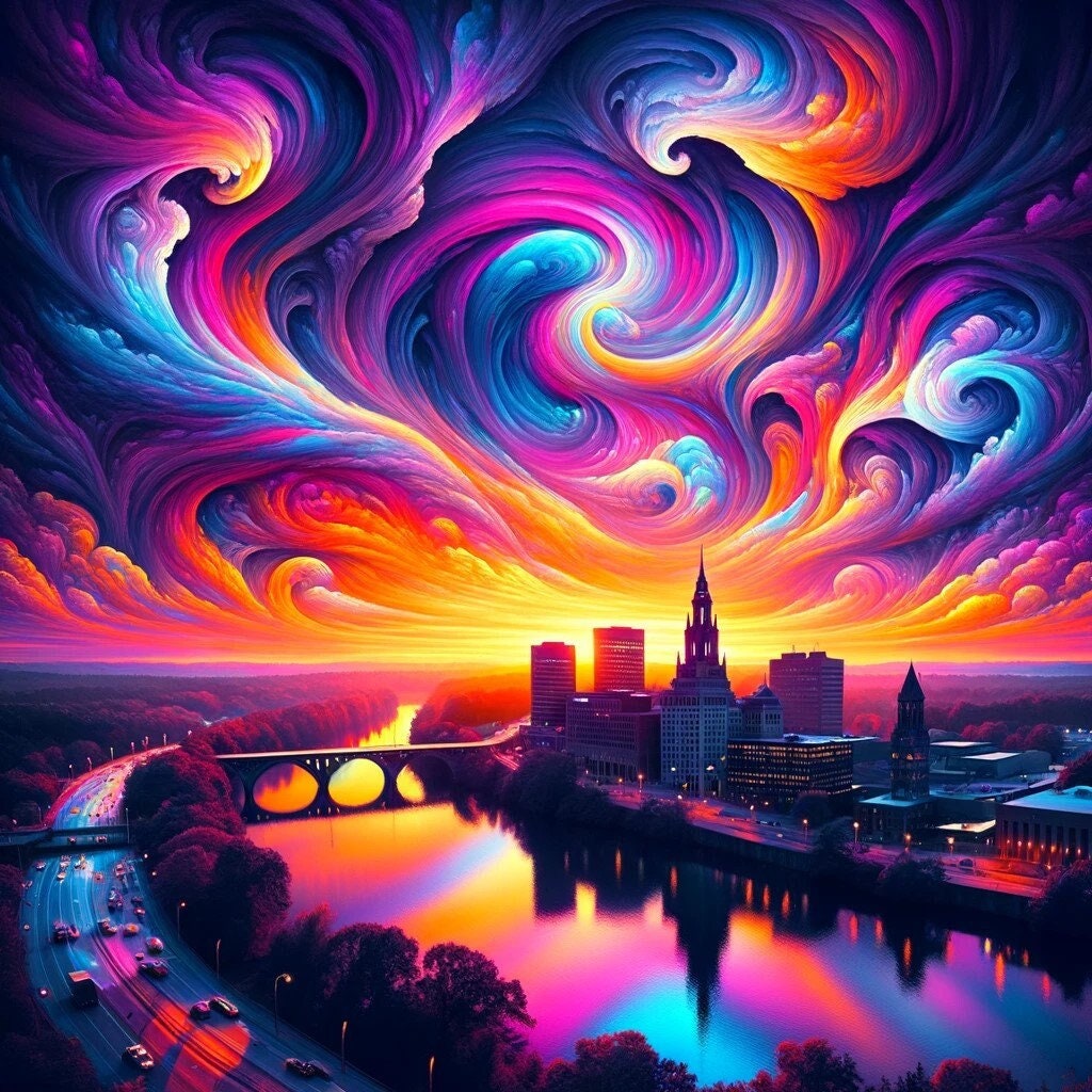 Psychedelic Sunrise - Etsy