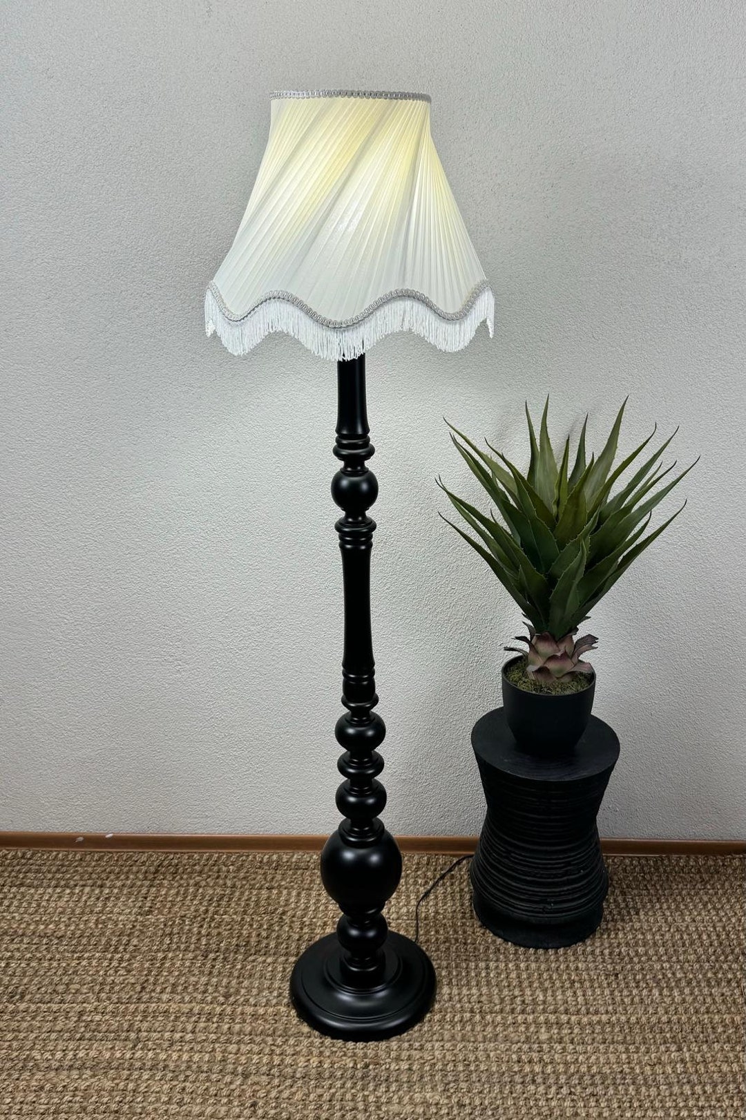 Silk Satin Fabric and Fringed Chandelier, Lamp Shade. - Etsy