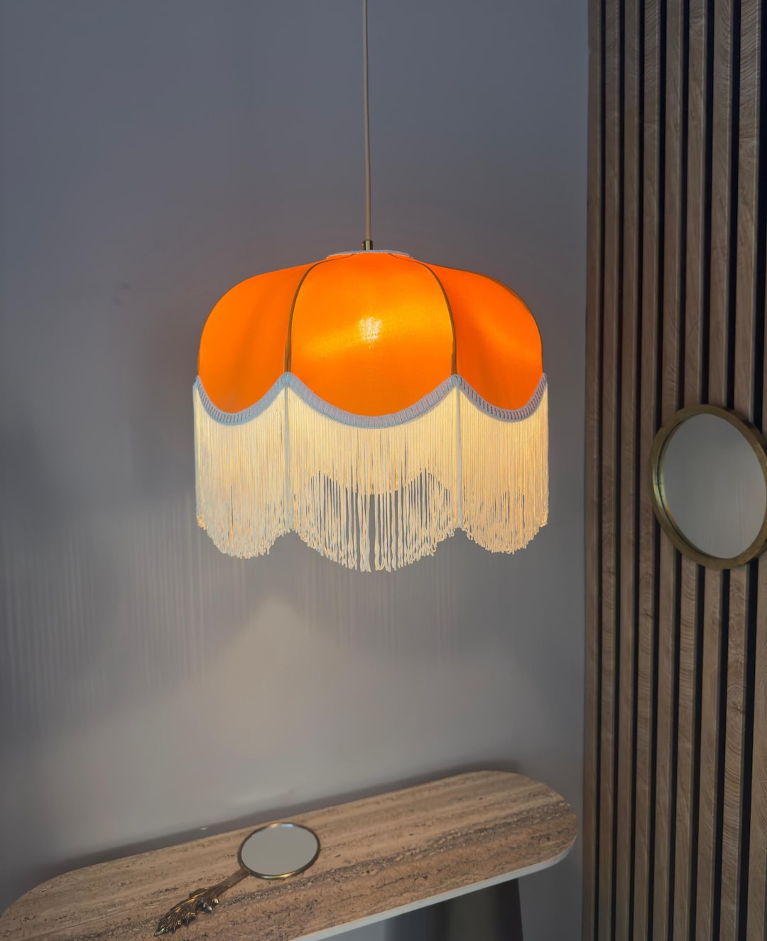 Silk Satin Fabric and Fringed Chandelier, Lamp Shade. - Etsy