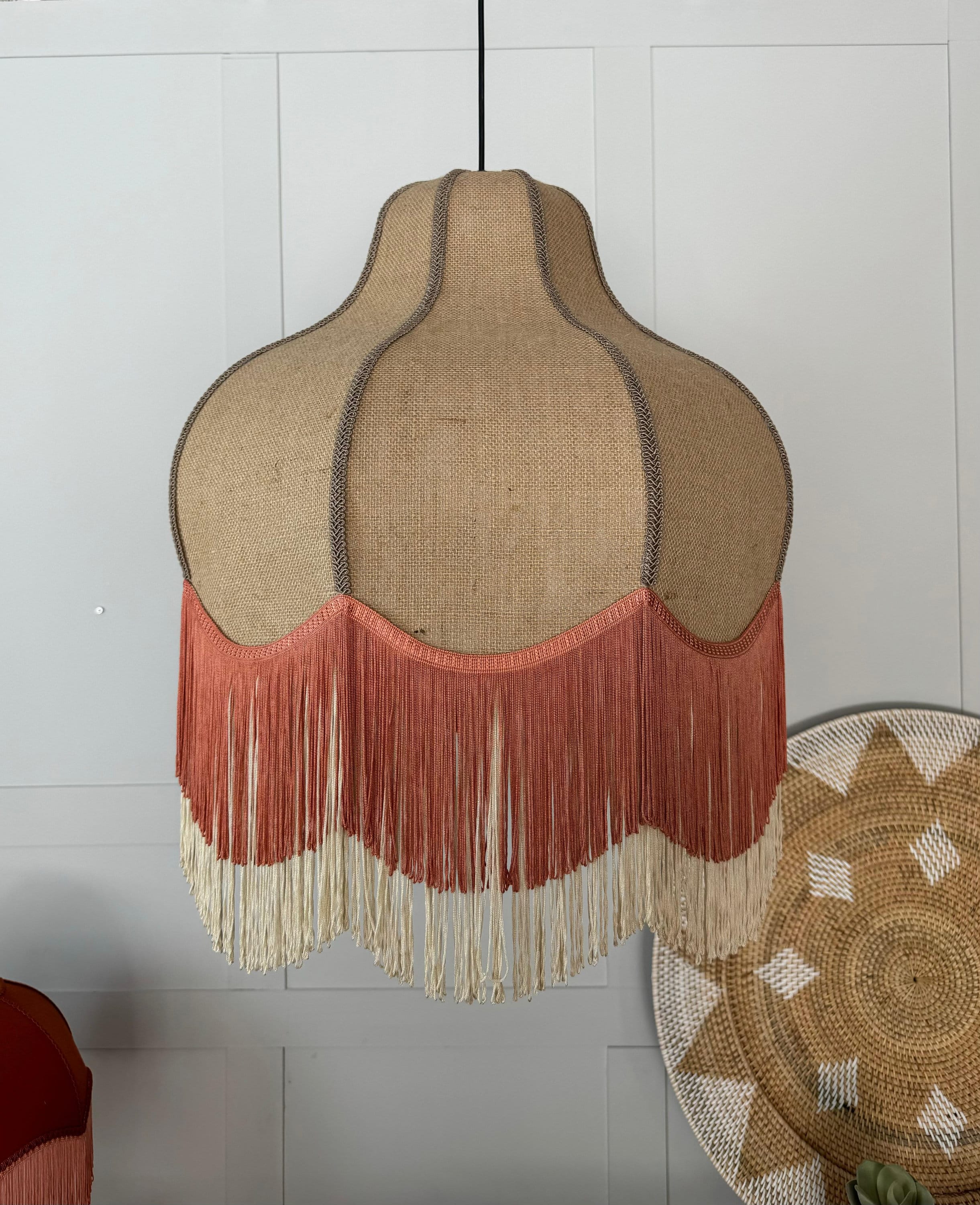 Boho Light, Tassel Pendant Ligting, Boho Fringe Chandelier, Cotton ...