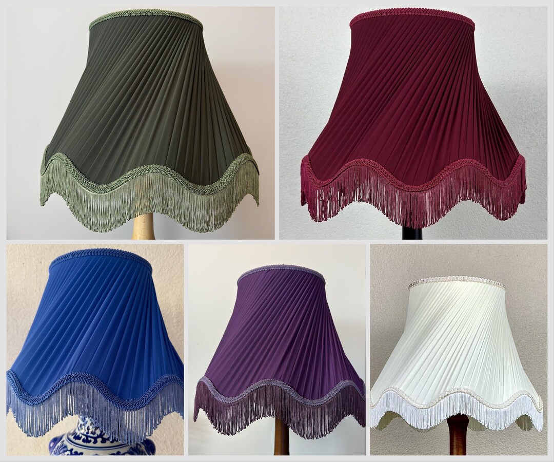 Silk Satin Fabric and Fringed Chandelier, Lamp Shade. - Etsy