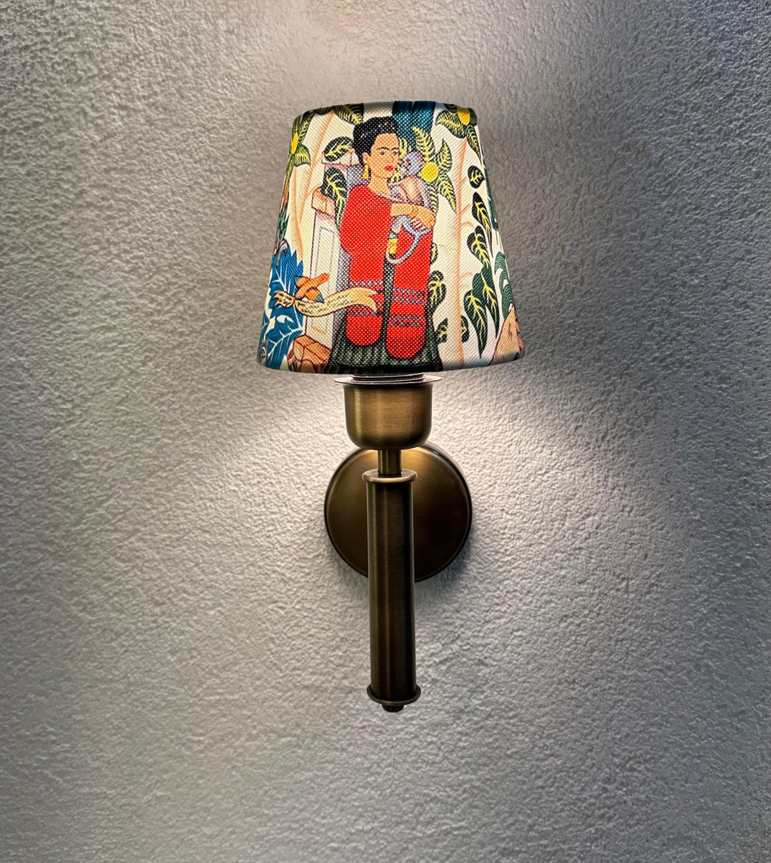 Frida Wall Sconce, Patterned Cotton Fabric Wall Lamp, Sconce, Classic ...