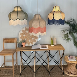 Boho Light, Tassel Pendant Ligting, Boho Fringe Chandelier, Cotton ...