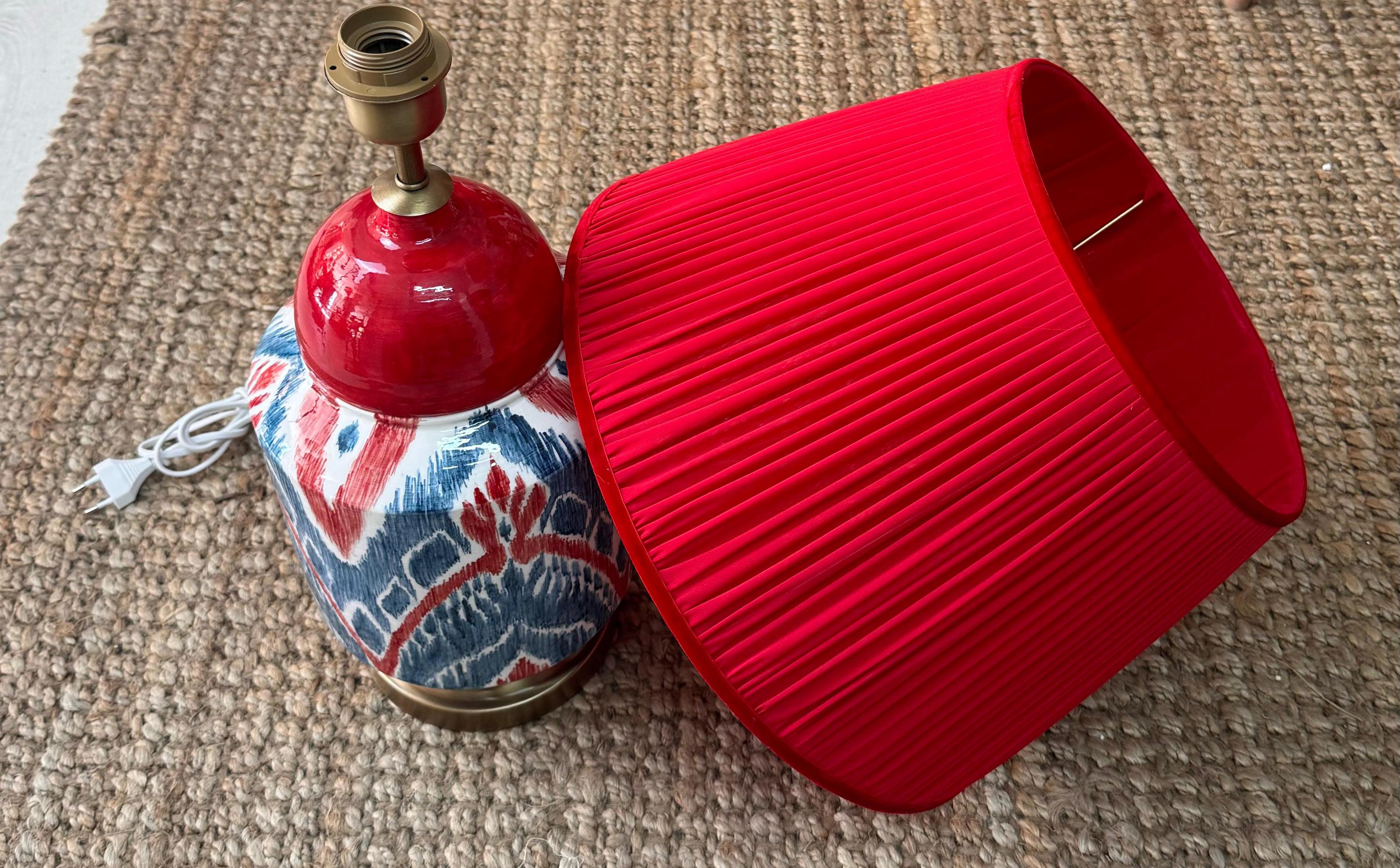 Hand Painted Ceramic Lampshade, Ikat Pattern Lamp Shade, Design ...