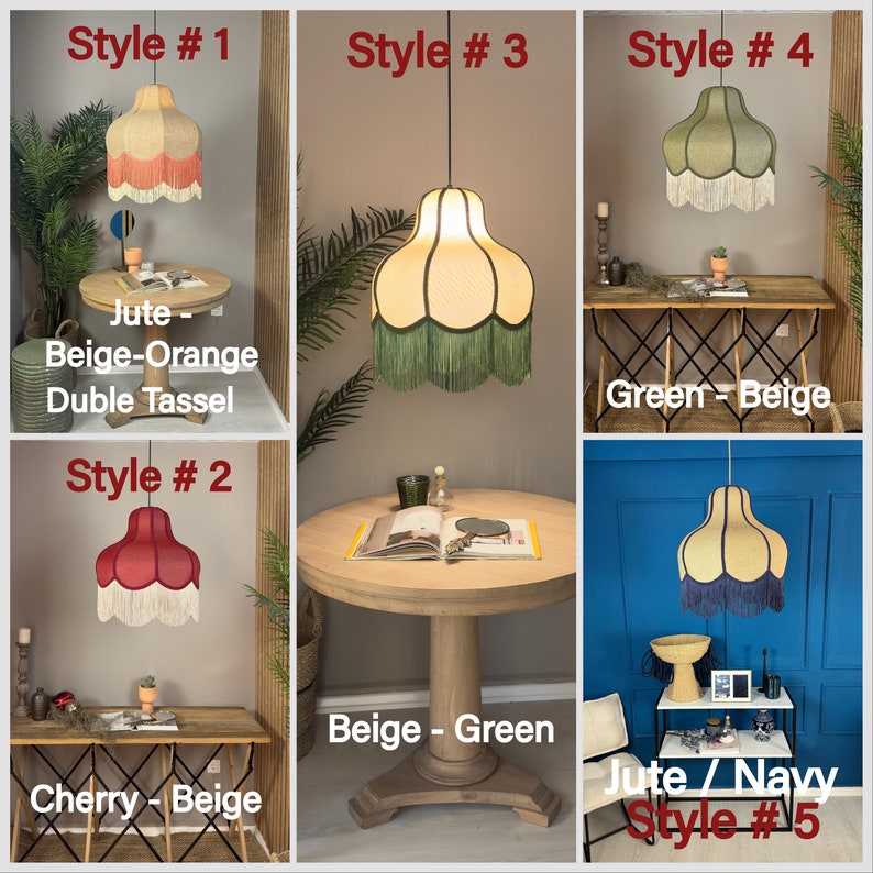 Boho Light, Tassel Pendant Ligting, Boho Fringe Chandelier, Cotton ...