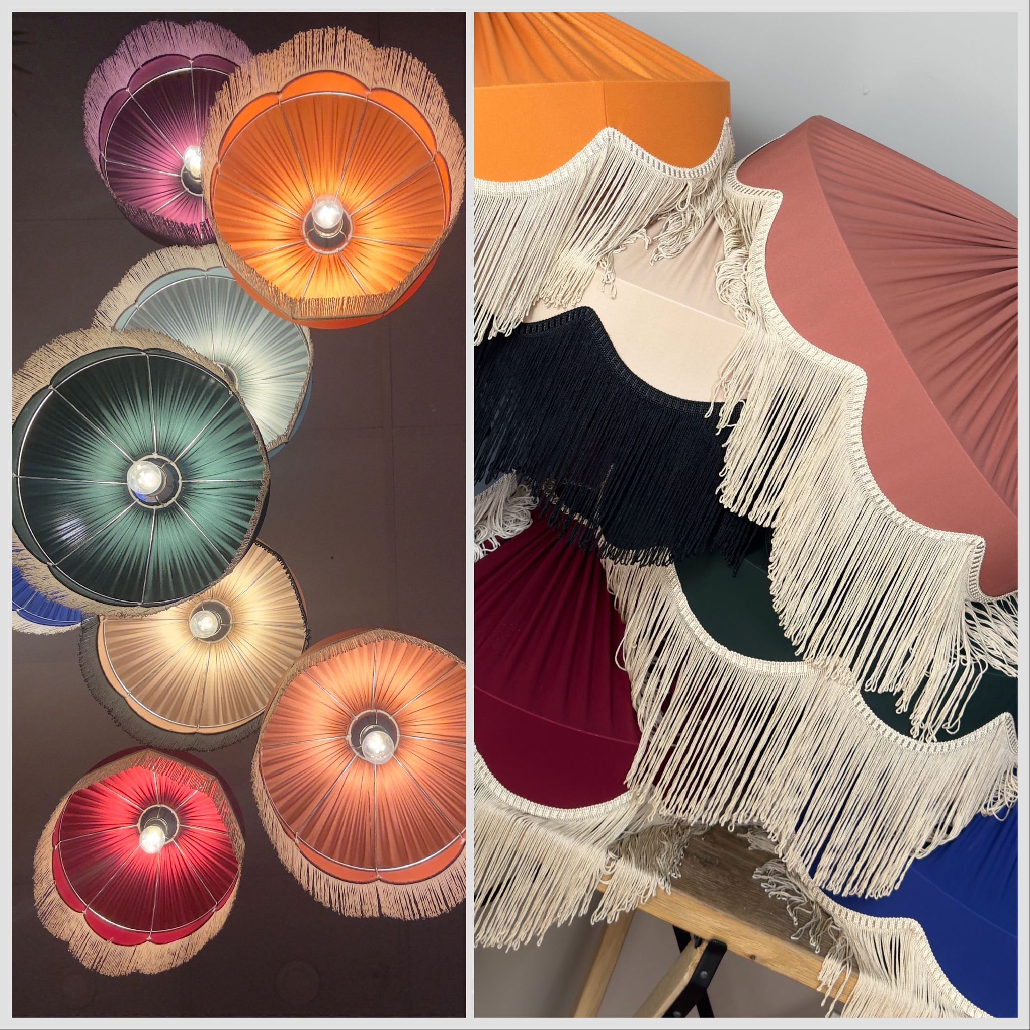 Silk Satin Fabric and Fringed Chandelier, Lamp Shade. - Etsy