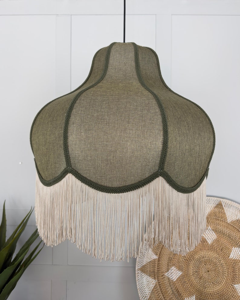 Boho Light, Tassel Pendant Ligting, Boho Fringe Chandelier, Cotton ...