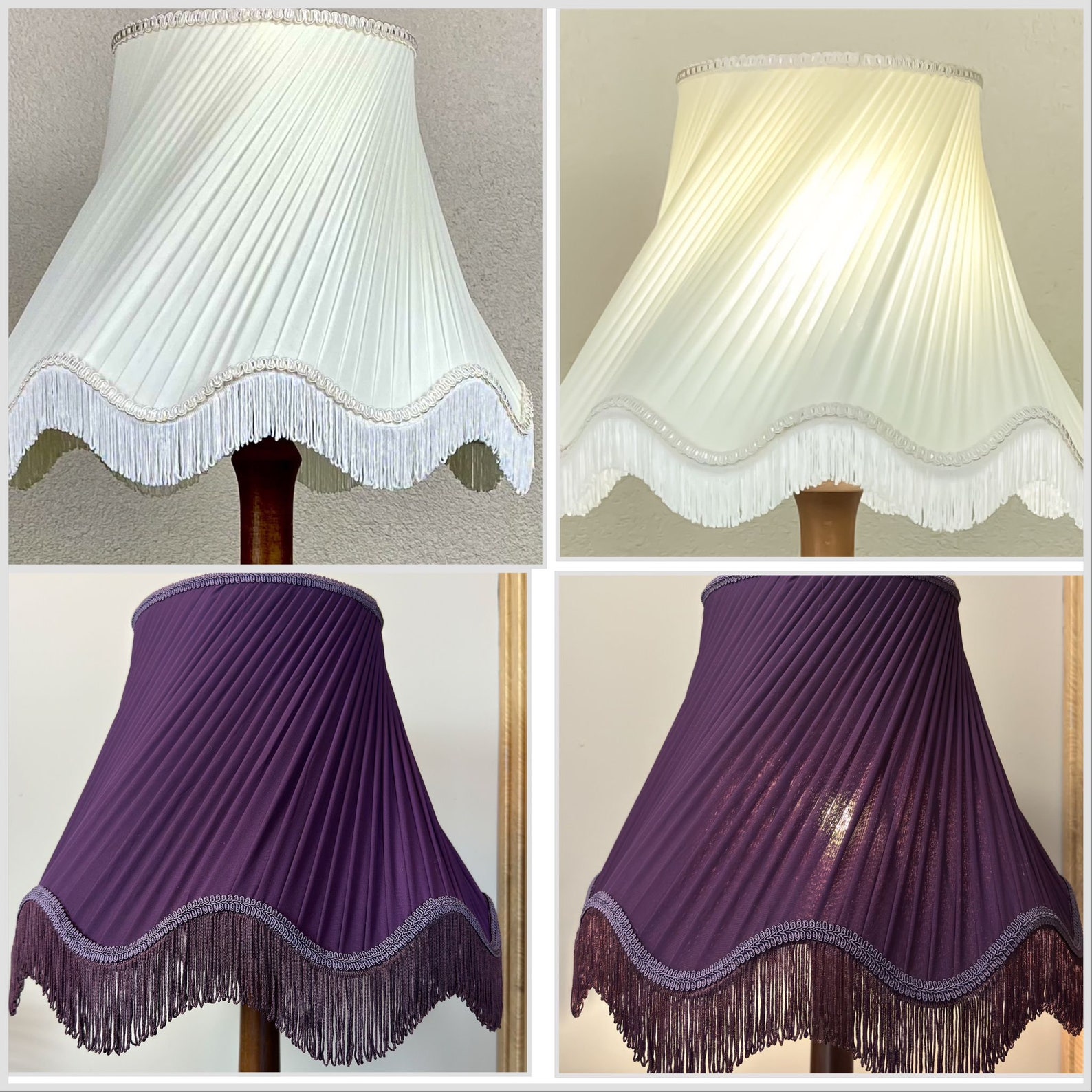 Silk Satin Fabric and Fringed Chandelier, Lamp Shade. - Etsy