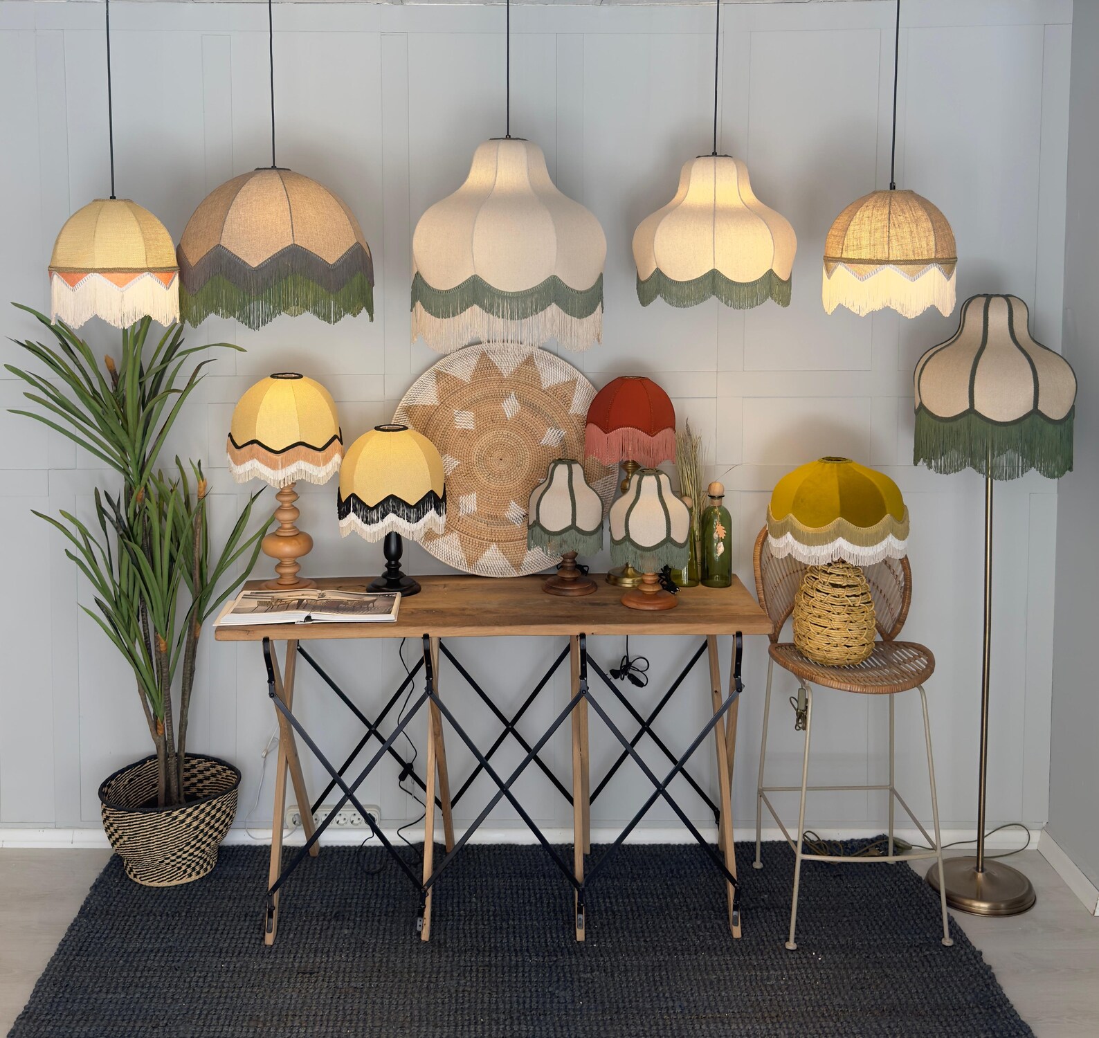 Boho Light, Tassel Pendant Ligting, Boho Fringe Chandelier, Cotton ...