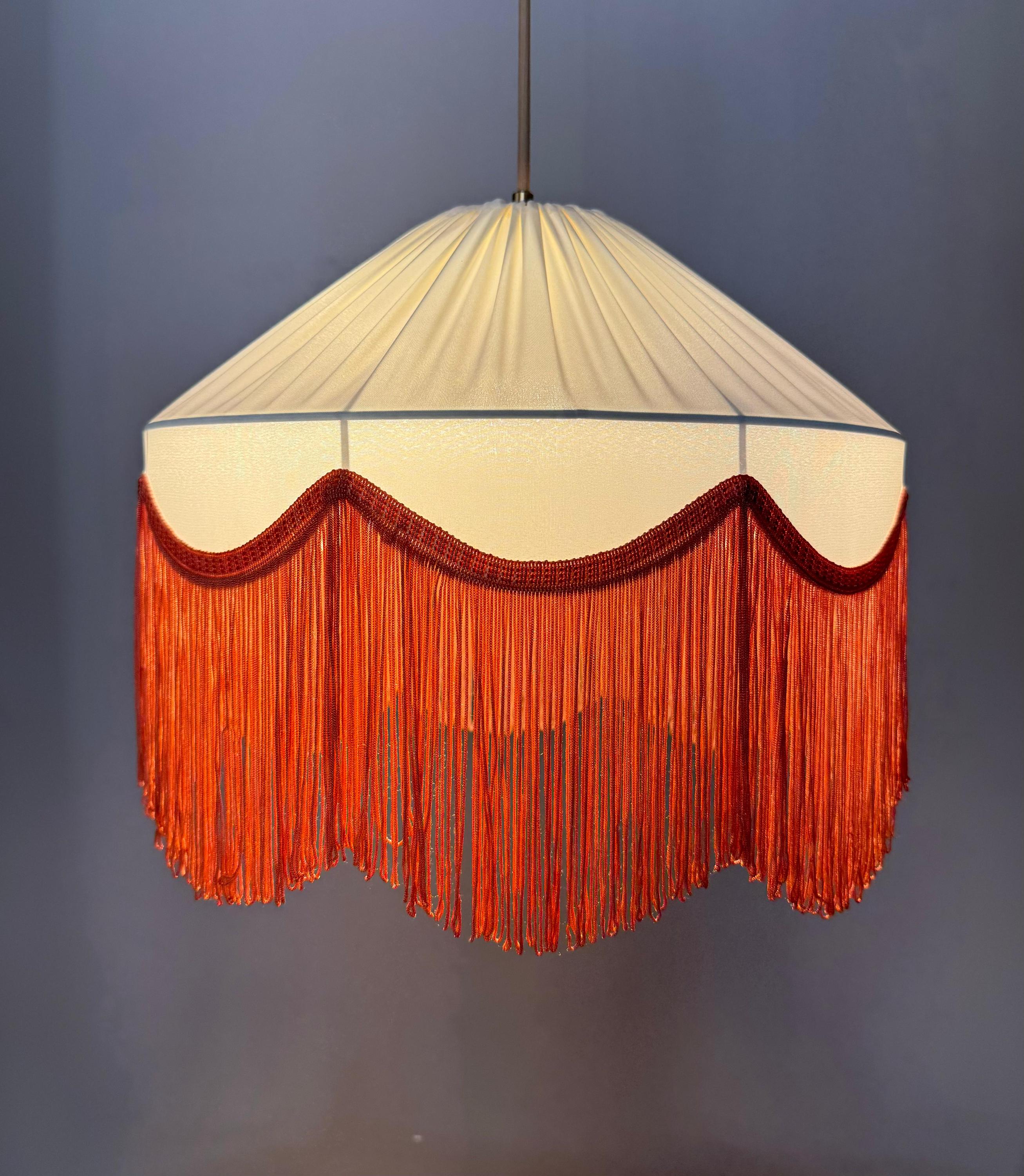 Silk Satin Fabric and Fringed Chandelier, Lamp Shade. - Etsy