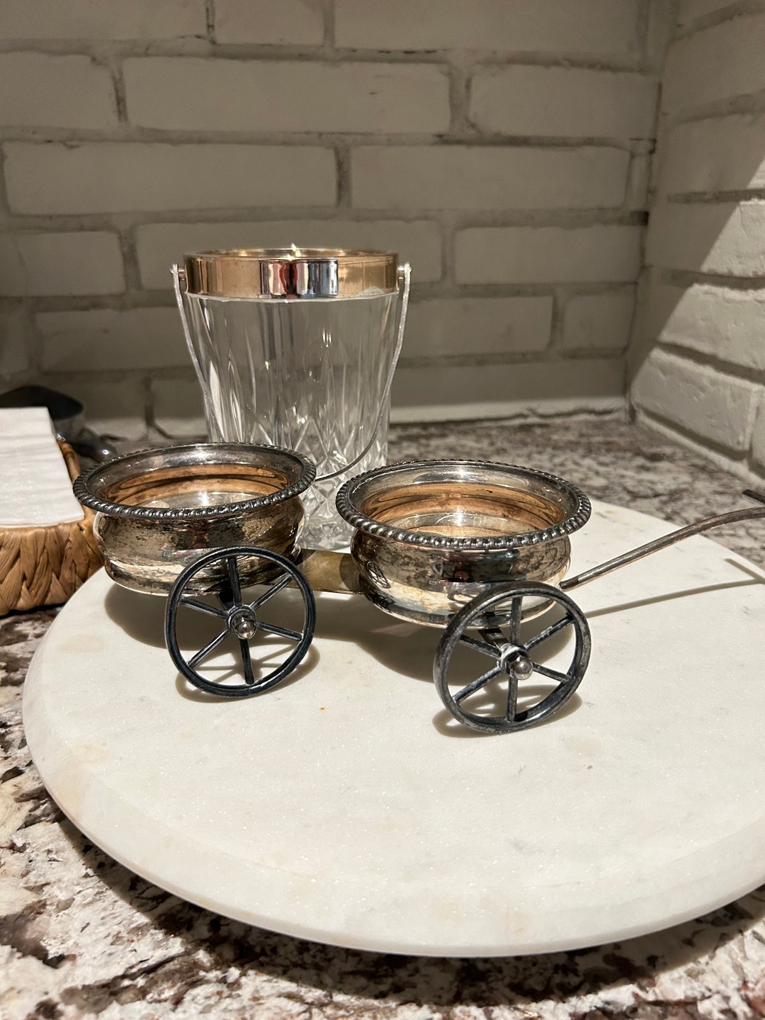 Vintage Victorian Style Wagon Wheel Wine Cart/candy Dish - Etsy