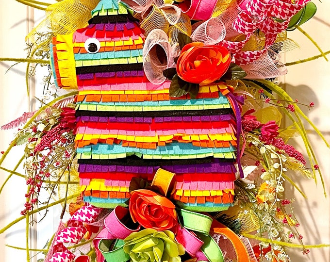 Fiesta Wreath, Fiesta Swag, Pinata Wreath, Door Swag, Door Decor ...
