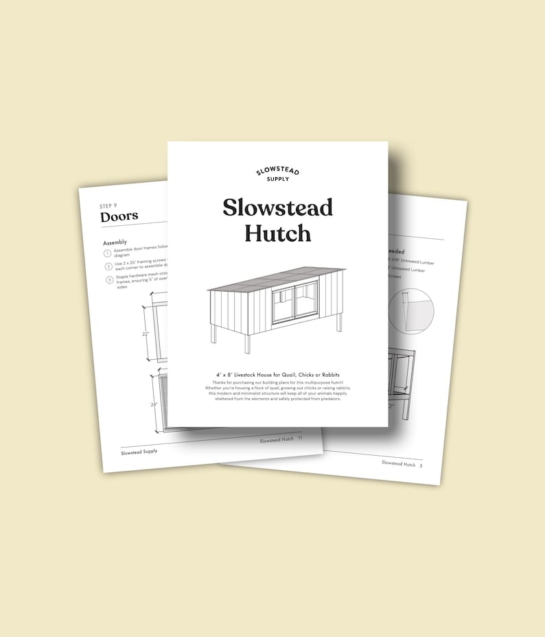 3' X 6' Hutch Coop Building Plans - 3' X 6' House or Brooder for Quail ...