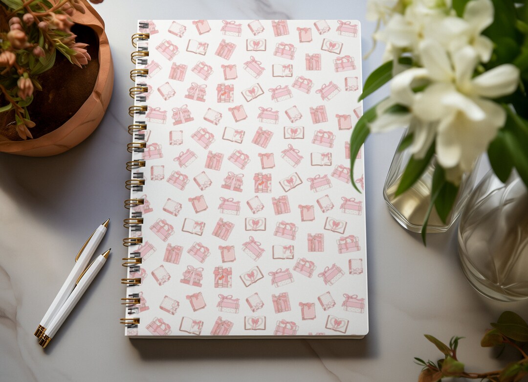 Chic Pink Coquette Books & Bows Spiral Notebook, Perfect for Journaling ...