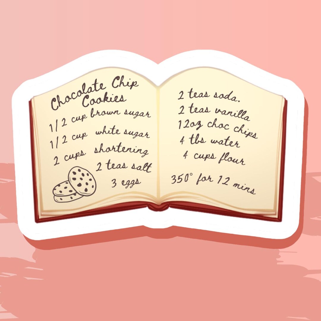 Cottagecore Cookie Recipe Book Sticker, Baking Journal Decal, 2" - Etsy