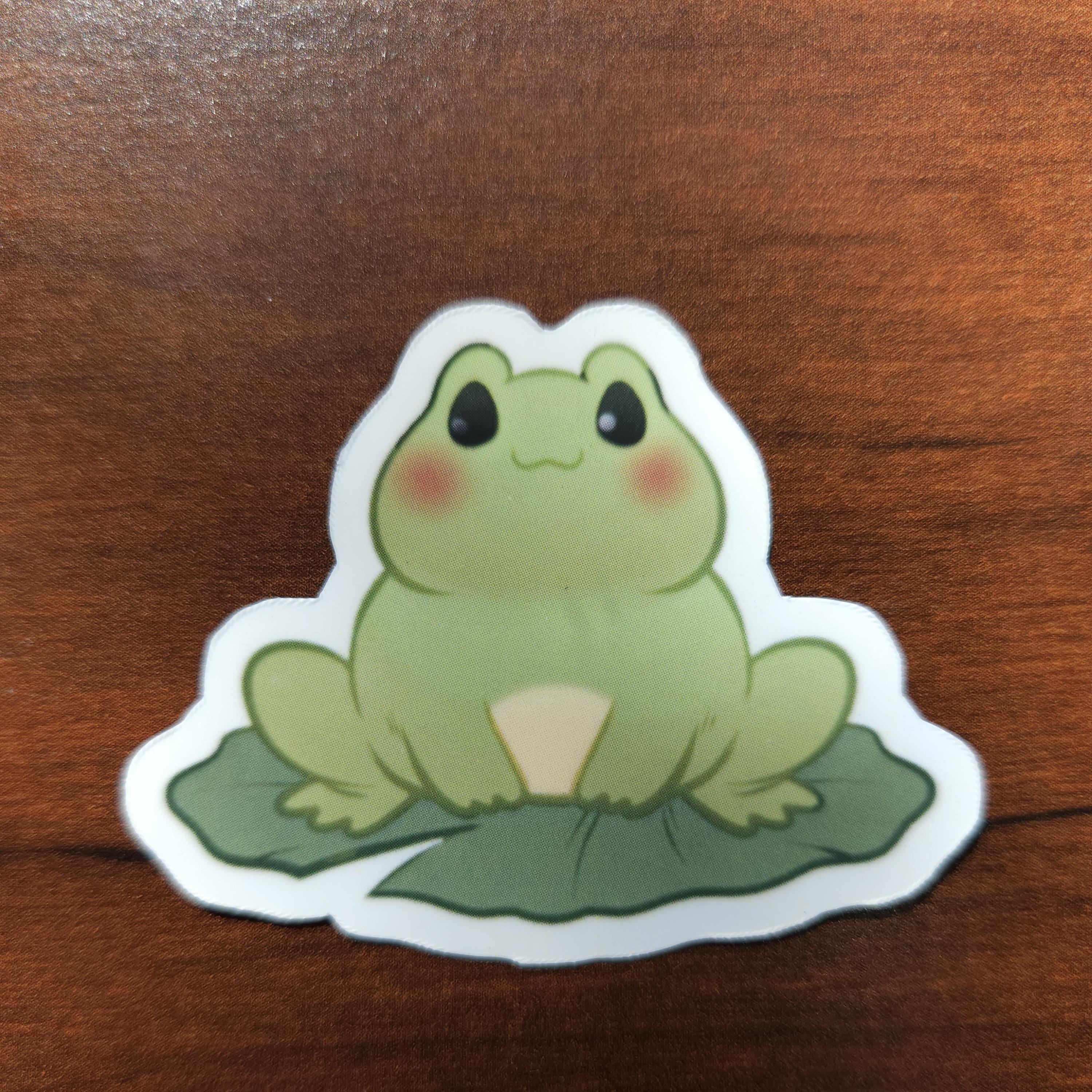 COTTAGECORE Frog on a Lily Pad Sticker, Forest Animal for Journaling ...