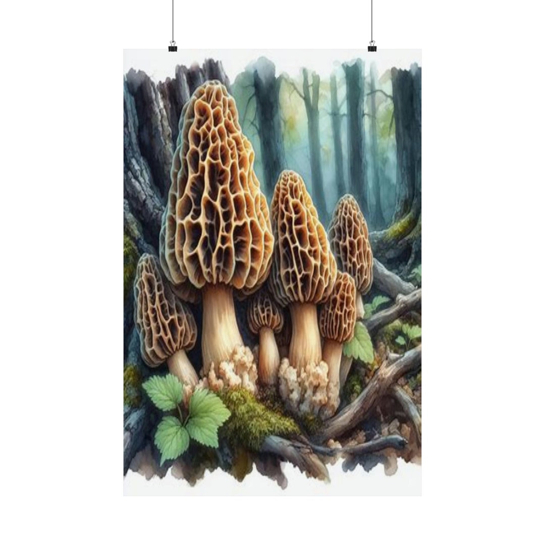 Morel Mushroom Poster Unframed Poster, Mushrooms Home Decor - Etsy