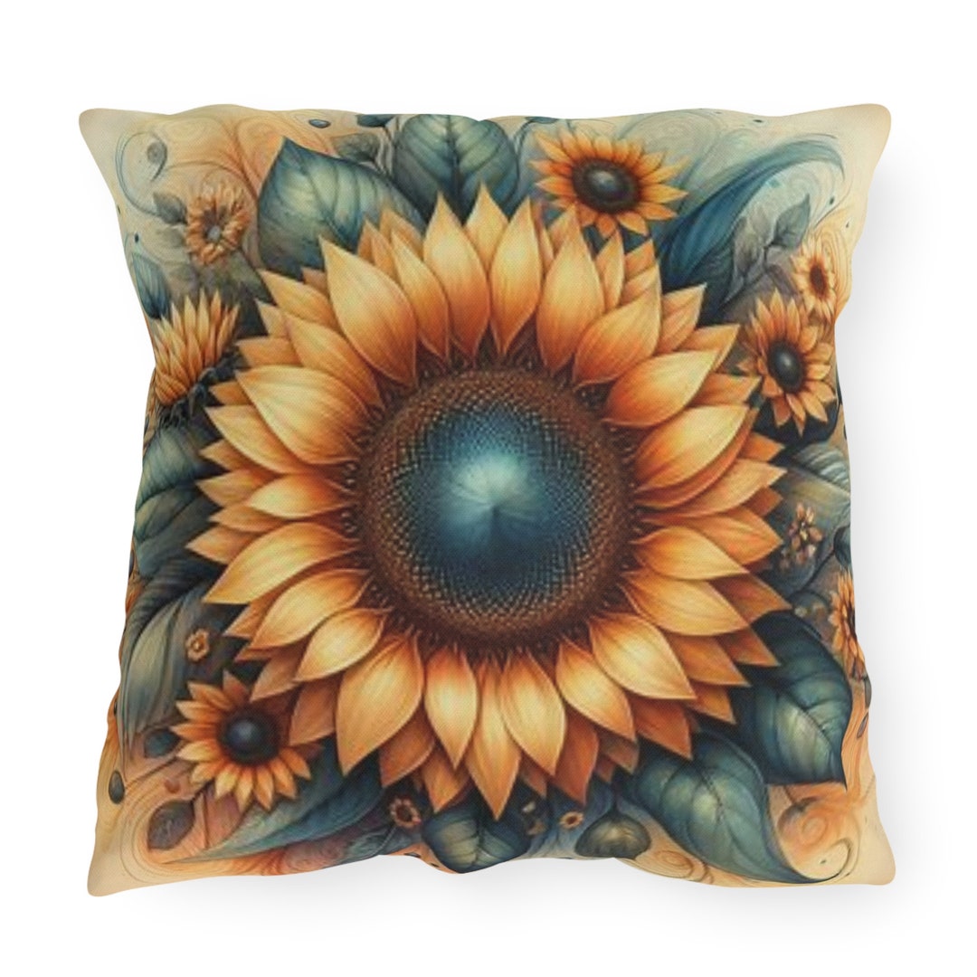 Sunflower Outdoor Pillows / Outside Pillows / Sunflower Decor / Patio ...