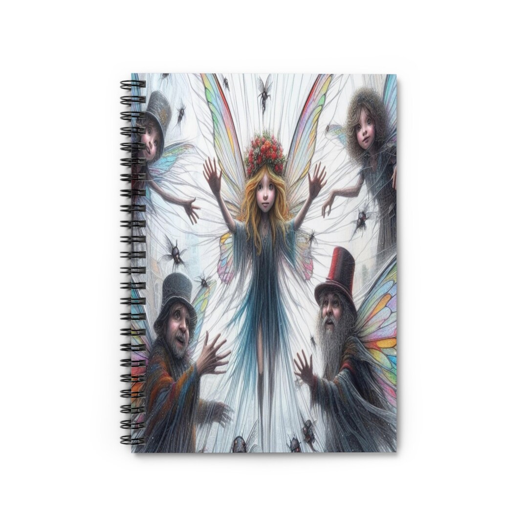 Funked Face Gothic Inspired Fairy Spiral Notebook Ruled Lined School ...