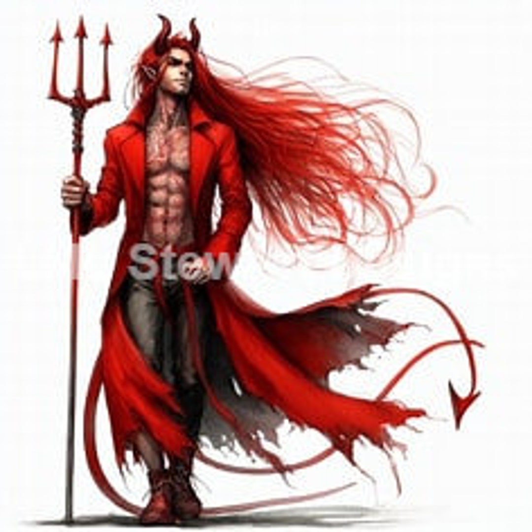 Devil Vertical Posters / Male Devil Wall Hanging Art / Gothic Art ...