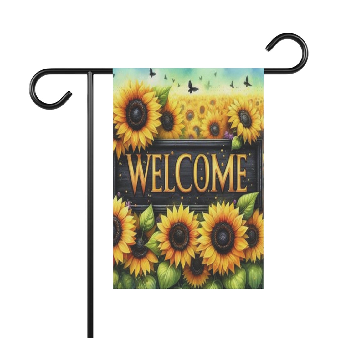 Sunflower Welcome Garden Flag Double Side Garden Flags, Garden Decor ...