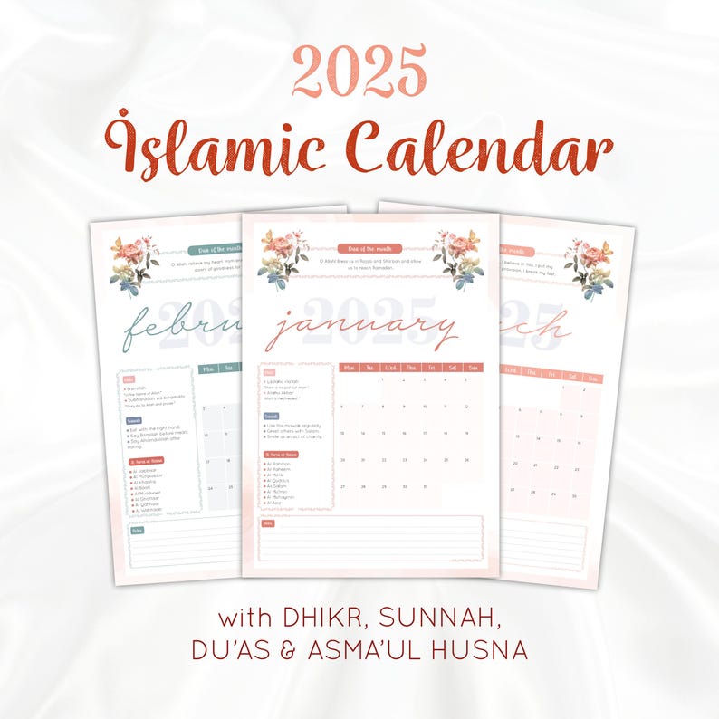 2025 Muslim Calendar | 2025 İslamic Calendar | Planner | Monthly Prayer ...