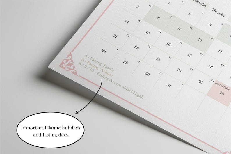 2025 Hijri Kalender | Islamischer Kalender | Muslimischer Planer ...
