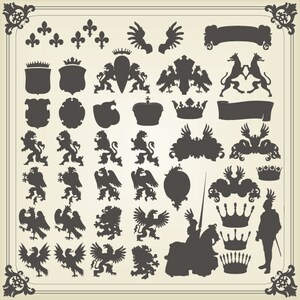 Vintage Heraldic Elements Vector Pack - Etsy