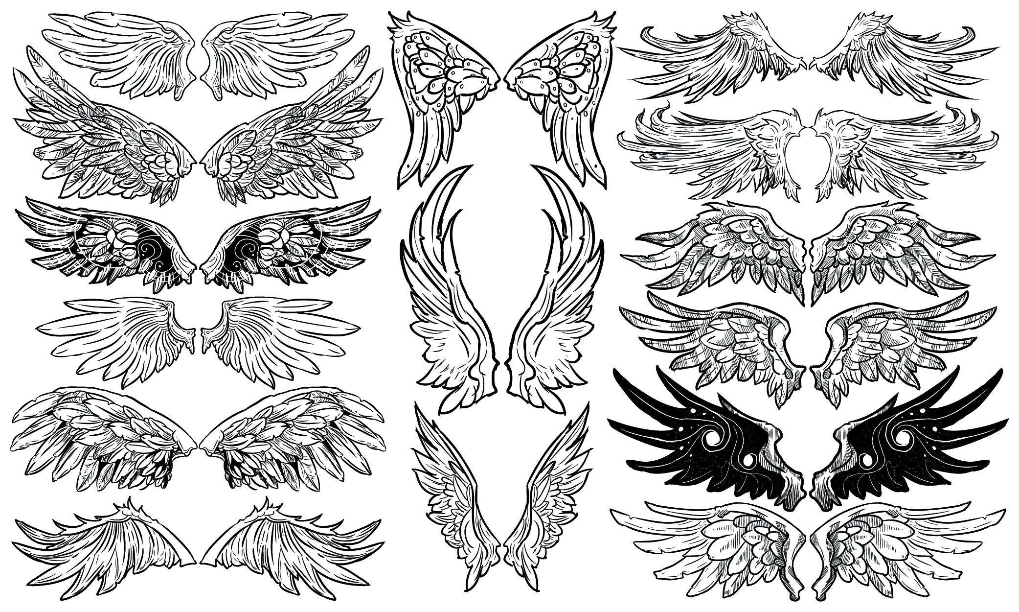 Wings Vector Artwork Pack - Etsy
